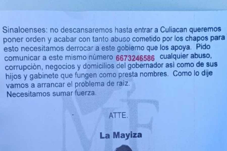 La "Mayiza" lanza volantes en los que acusa colusión de Los Chapitos ...